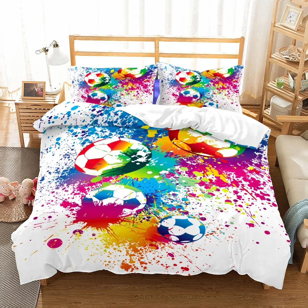 Soccer-Ball-Duvet-Cover-Set-Football-Fans-Sports-Theme-Colorful ...