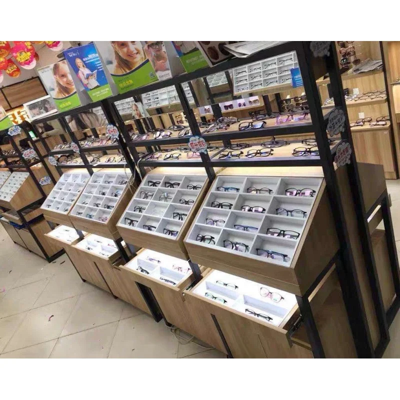 custom-Wood-Eyewear-Showcase-Stand-Professional-Optical-Shop-Furniture ...