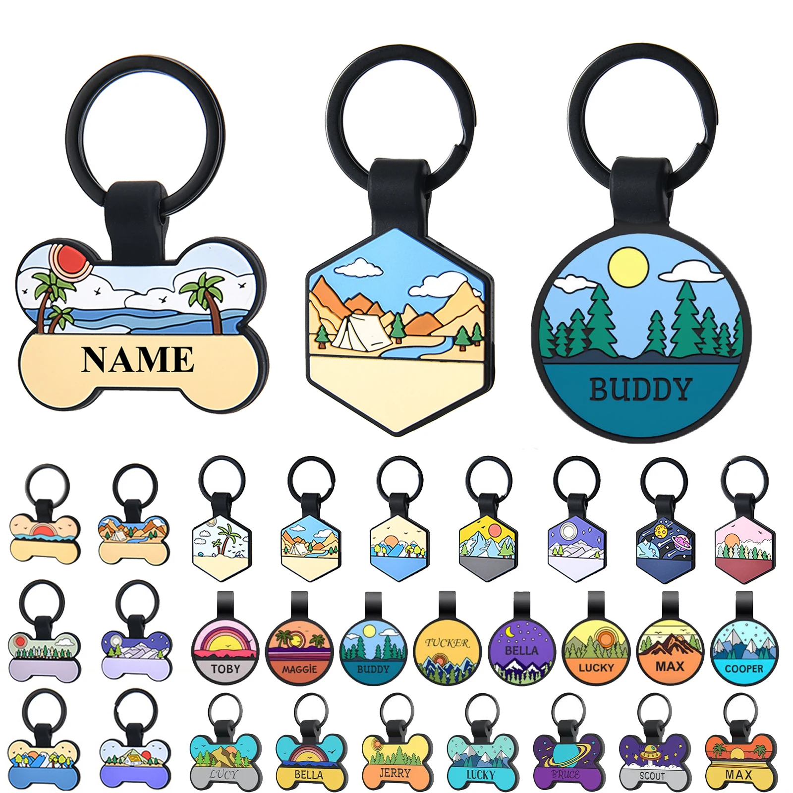Dog Tags Personalized for Pets Silent, Custom Text Silicone Pet Collar ...