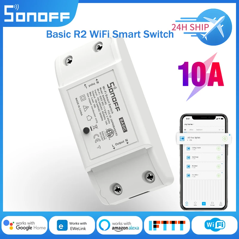 SONOFF-Basic-R2-WiFi-Smart-Switch-DIY-Breaker-Wireless-Relay-Module-Via ...