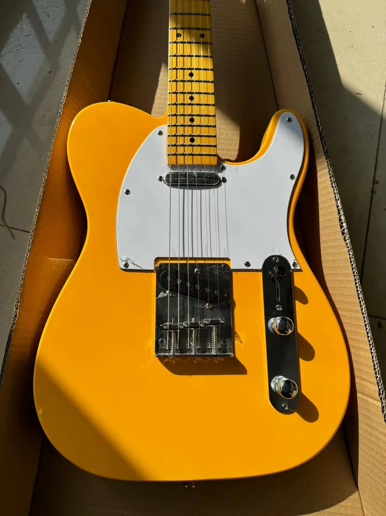 In-Stock-Yellow-TL-6-Strings-Electric-Guitar-Basswood-Body-Maple ...