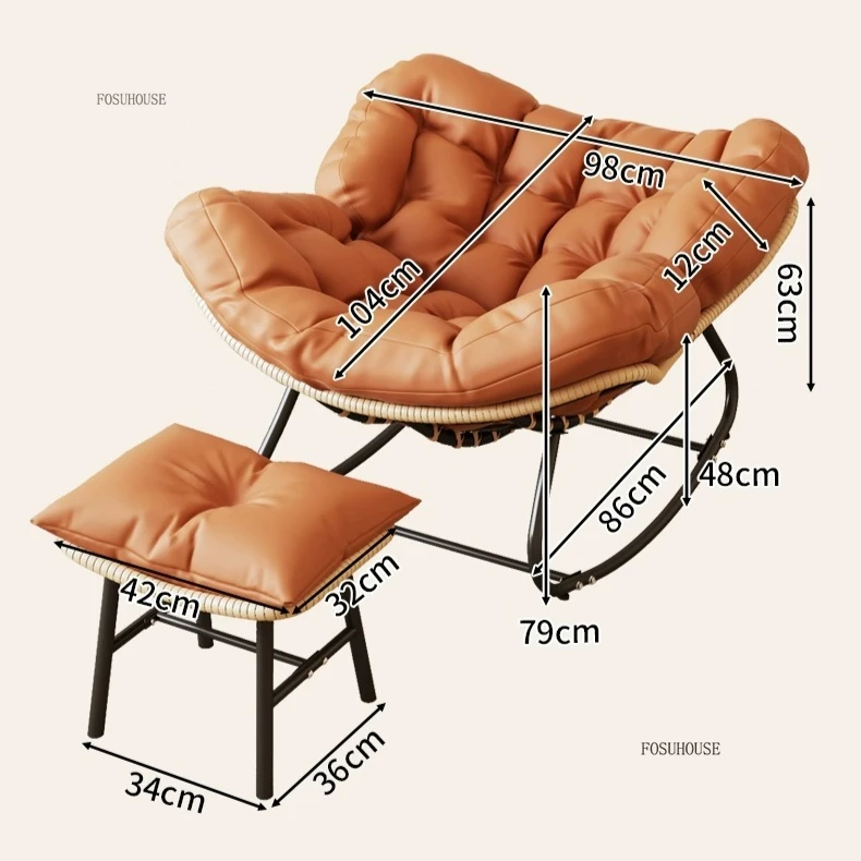 Indoor Living Room Lounge Chairs Villa Balcony Rattan Rocking Chairs ...