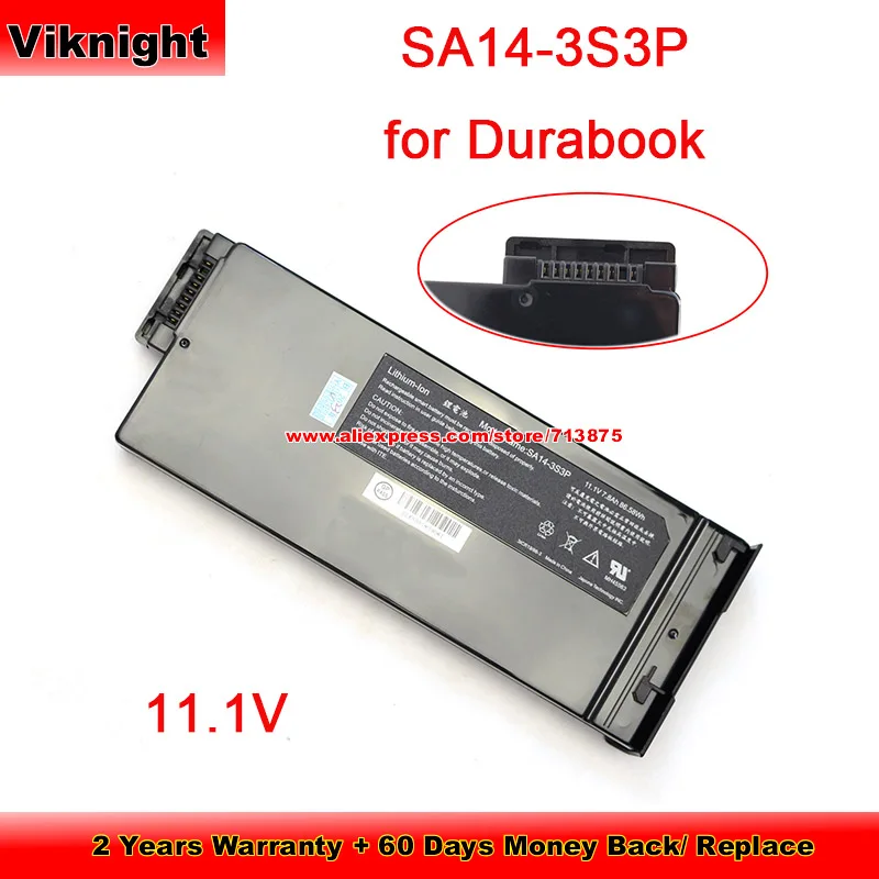 Genuine SA14-3S3P Battery 11.1V 7800mAh for DURABOOK SA14 Series for ...