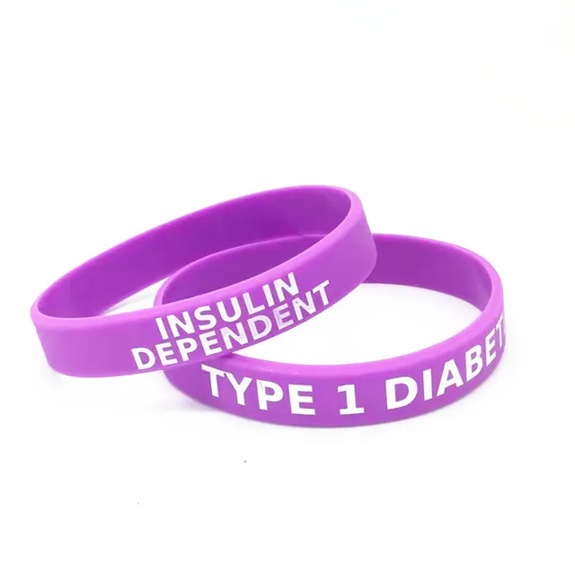 Fashion Type 1 Diabetic Diabetes Silicone Bracelet Insulin Dependent ...