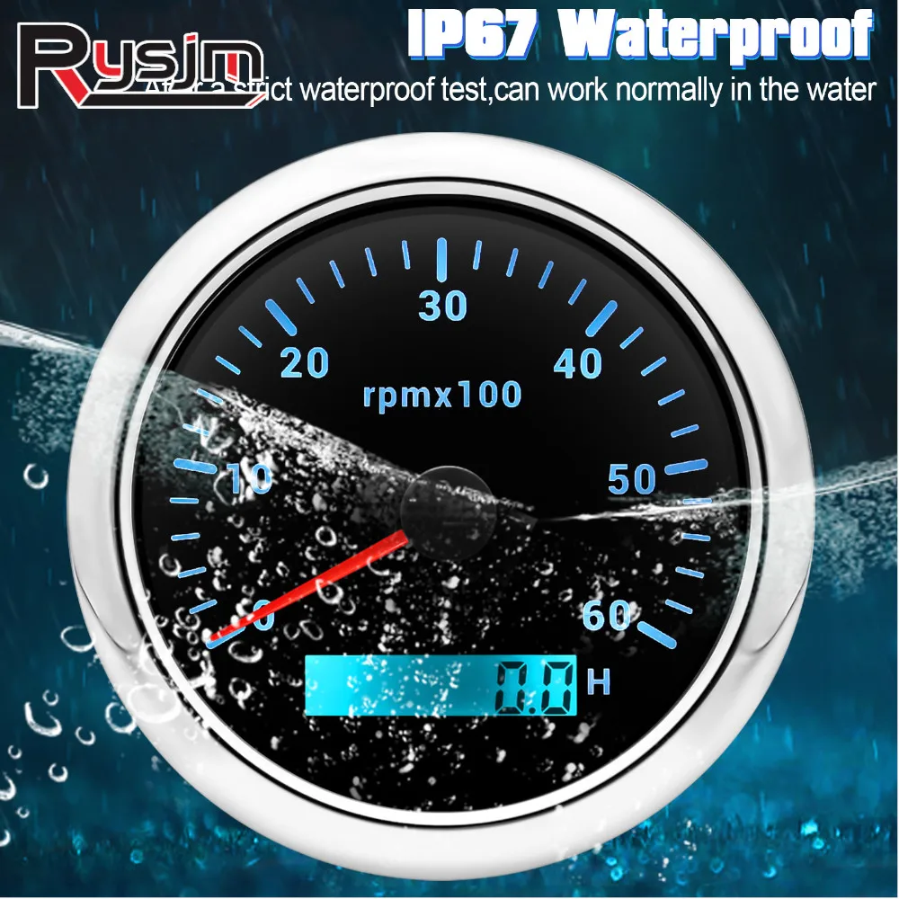 RPM Gauge 8000rpm 6000rpm 3K 8K 85MM Diesel Engine Tachometer REV ...