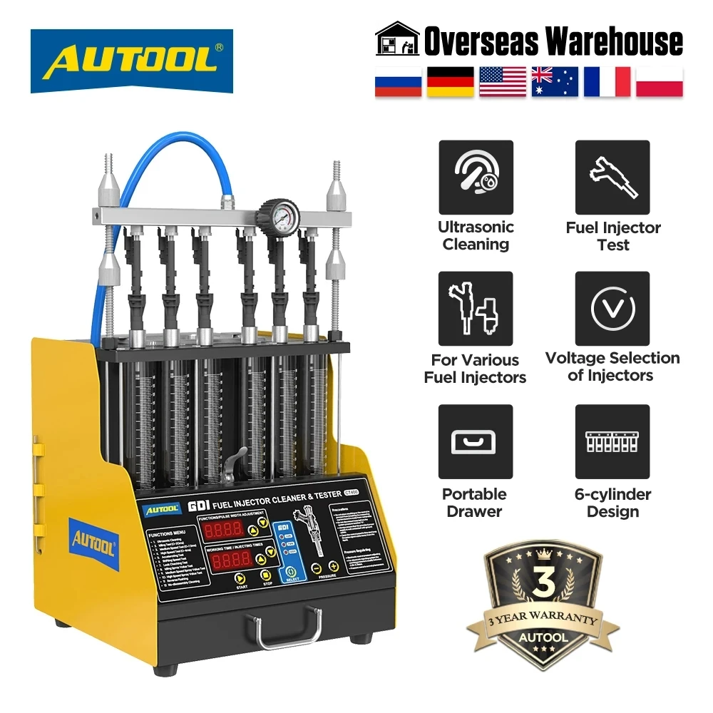 AUTOOL-CT400-GDI-Injector-Tester-Cleaner-Machine-6-Cylinders-EFI-FEI ...