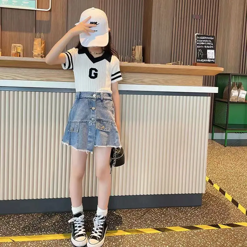 M-dchen-Denim-Shorts-Anzug-Sommer-2023-Neue-Kinder-Outfits-Koreanische-Version-Kleinen-M-dchen ...