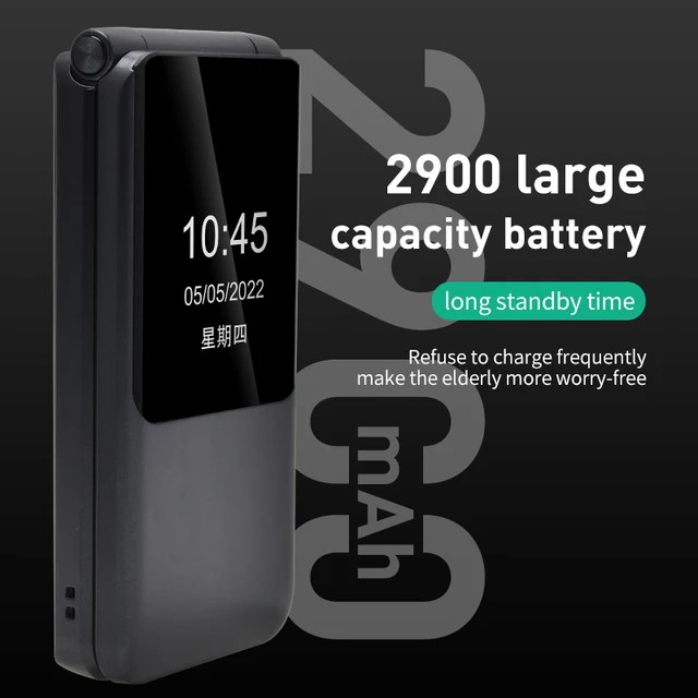 GIONEE V16D 4G Flip Feature Phone 2GB+16GB Dual Touch Screen Cellphones ...