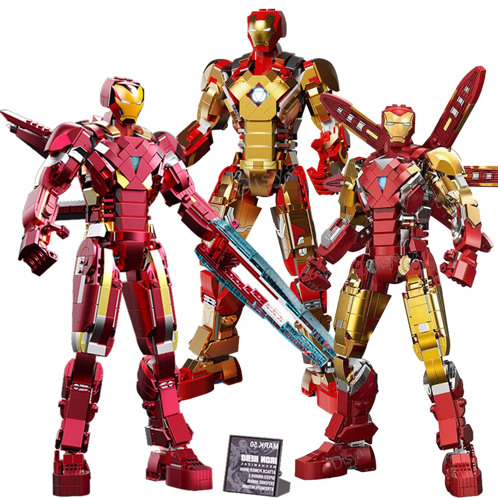 Disney-Avengers-Iron-Man-MK50-MK1-Steel-Mecha-Action-Figures-Building ...