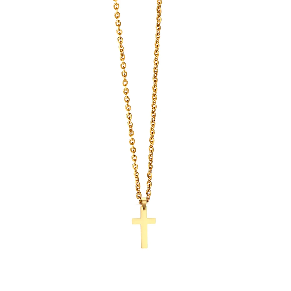 Gold Cross Necklace For Women Dropshipping Gold Color Stainless Steel ...