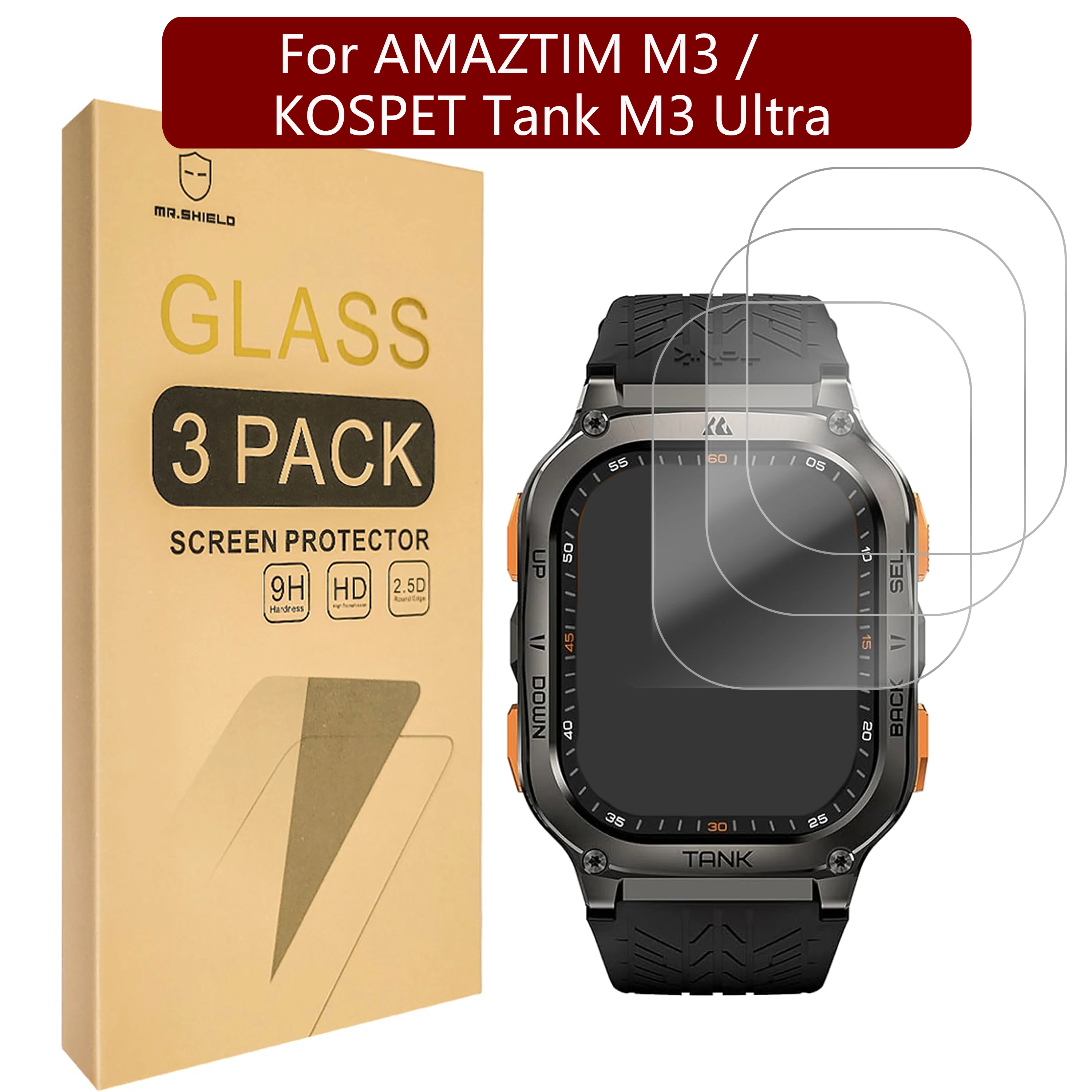 TANK T2 1 Set Of Tempered Glass Film For KOSPET Ultra GPS Smart Watch ...