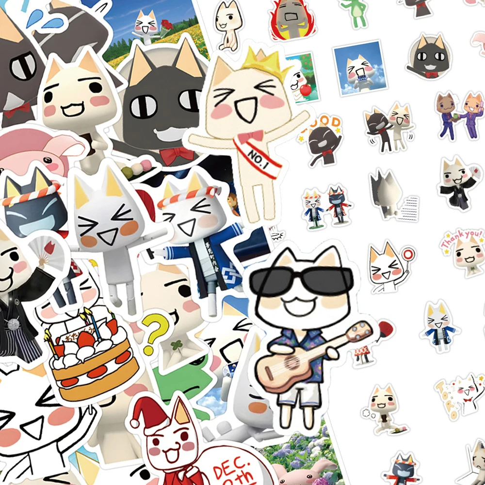 10/30/60pcs Cute Toro Inoue Cat Cartoon Stickers Kawaii Anime Decals ...