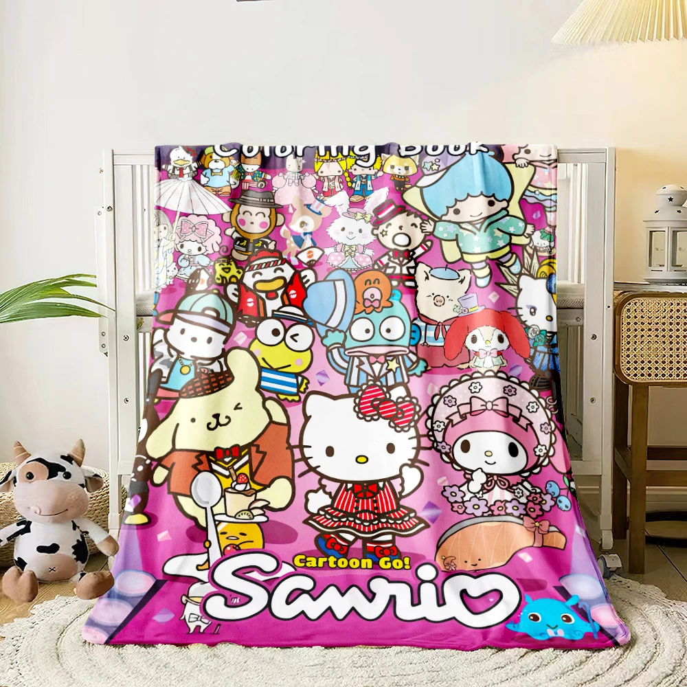 MINISO-Sanrio-Print-Four-Seasons-Blanket-Sofa-Bed-Cover-Soft-and-Fluffy ...