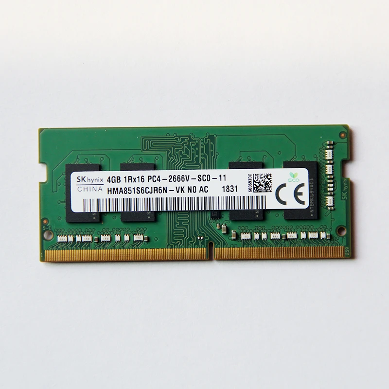 Sk 하이닉스 DDR4 RAM 노트북 메모리, 4GB 1Rx16 PC4 2666V SC0 11 ddr4, 4GB 2666MHz ...
