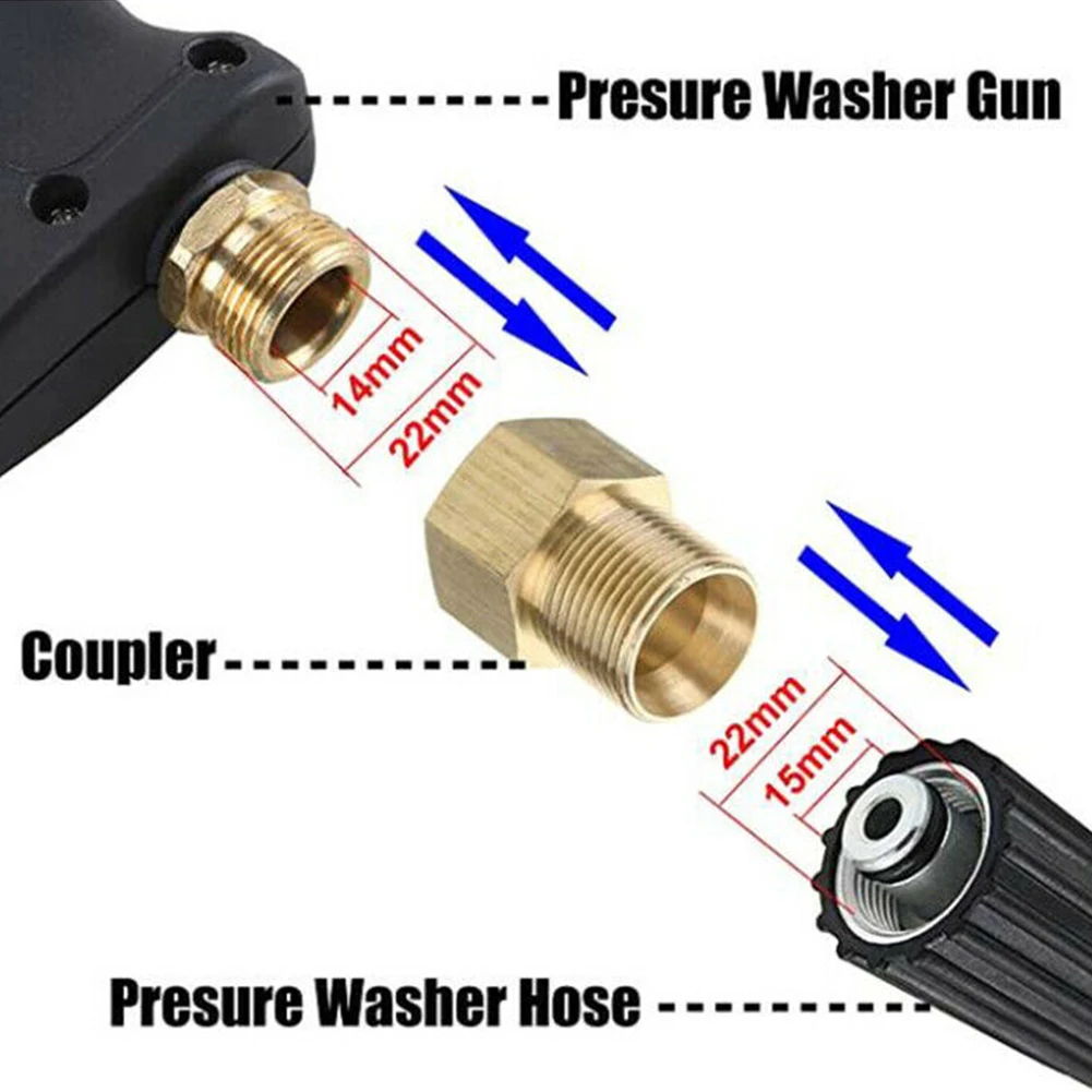 Pressure Washer Adapter Metric Adapter 4500 PSI Accessories Brass M22 ...