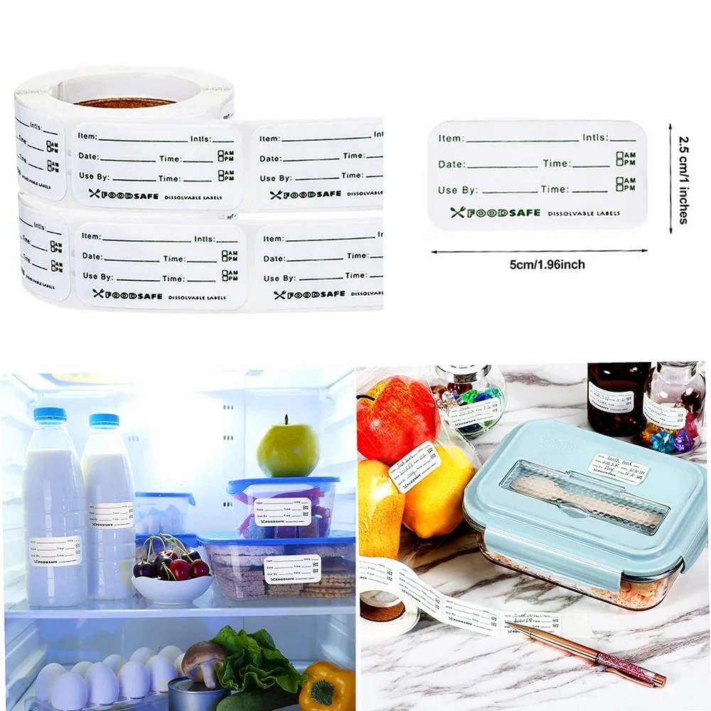 500Pcs/roll Date Food Sticker Labels Stationery Stickers Refrigerator ...