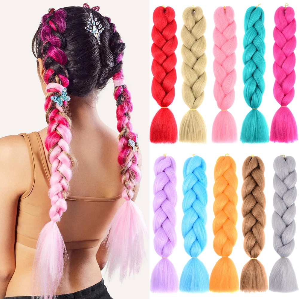 Synthetic-Colored-Jumbo-Braiding-Hair-Braids-Extensions-Wholesale-Fake ...