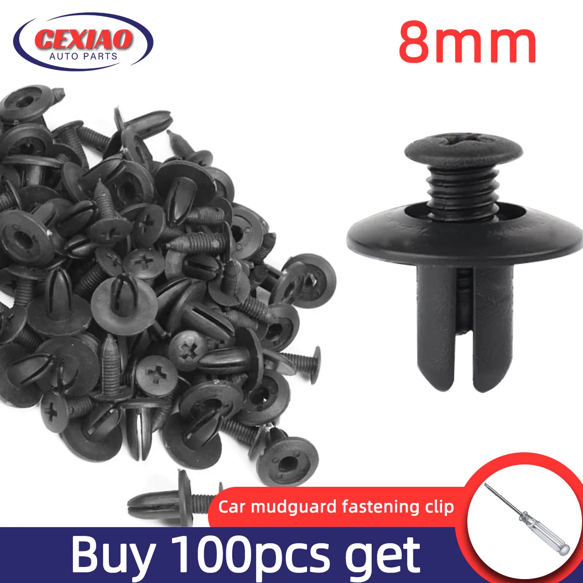50-100pcs-Clips-8mm-Hole-Auto-Fasteners-Retainer-Push-Pin-Door-Rivet ...