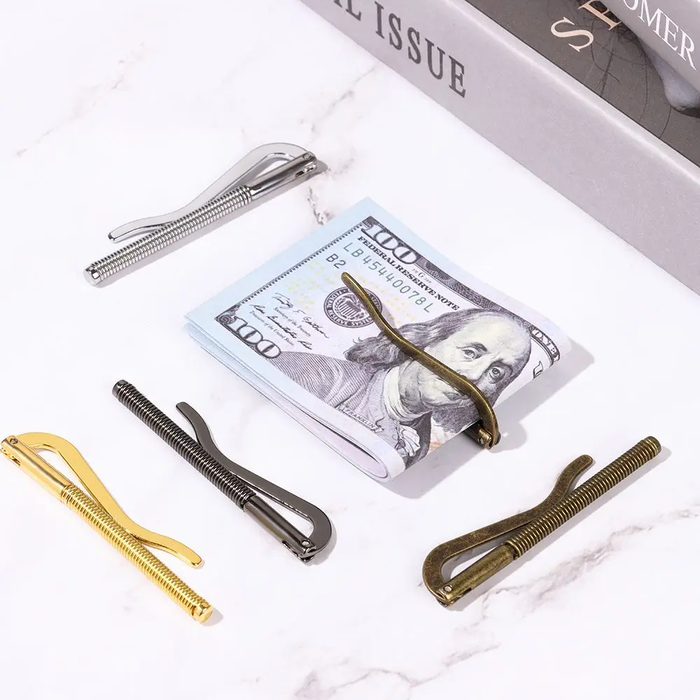 New Metal Money Clip Bar Wallet Replace Parts Spring Clamp Bifold Cash ...