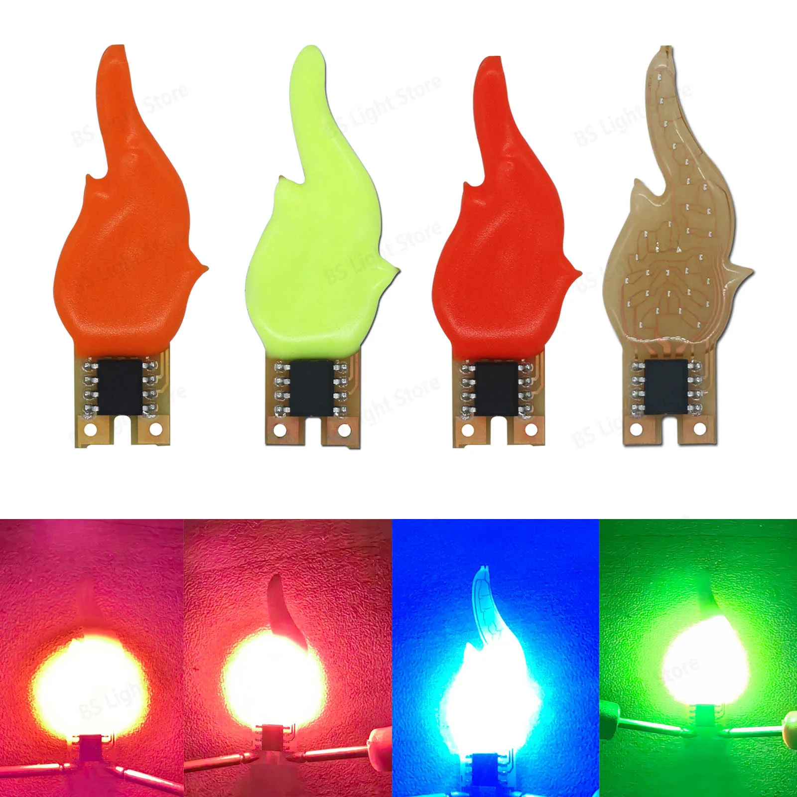Led-cob-3v-5V-Flash-Candles-Edison-Flexible-Filament-Red-Green-Pink ...