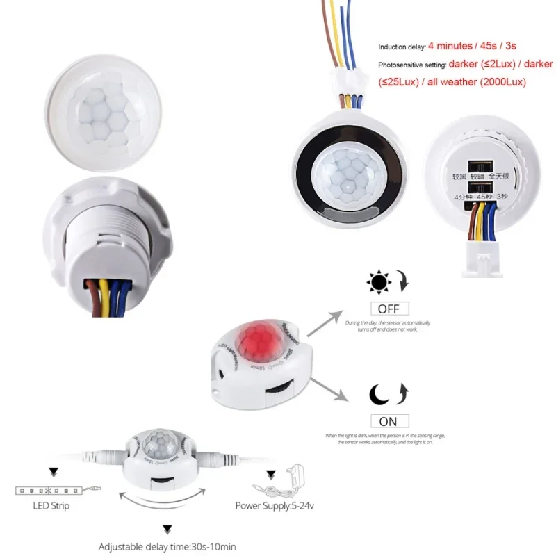 PIR-Motion-Sensor-Detector-Smart-Switch-Home-Indoor-Outdoor-Infrared ...