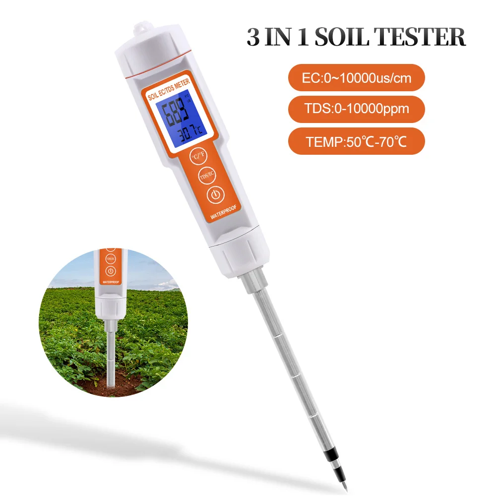 토양 661 디지털 토양 테스터, 정원 농장 식재용 백라이트 포함, 휴대용 토양 테스트 프로브 미터, EC, TDS, 온도, 3 in 1| | - AliExpress