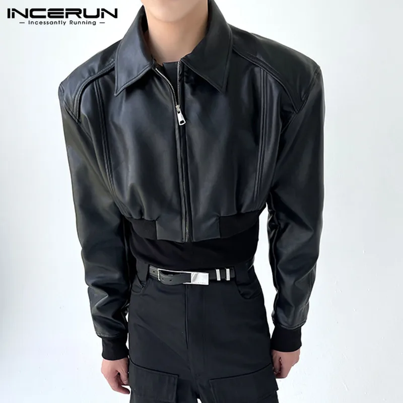 INCERUN-Tops-2024-Korean-Style-New-Men-Zipper-Shoulder-Pad-Cropped ...