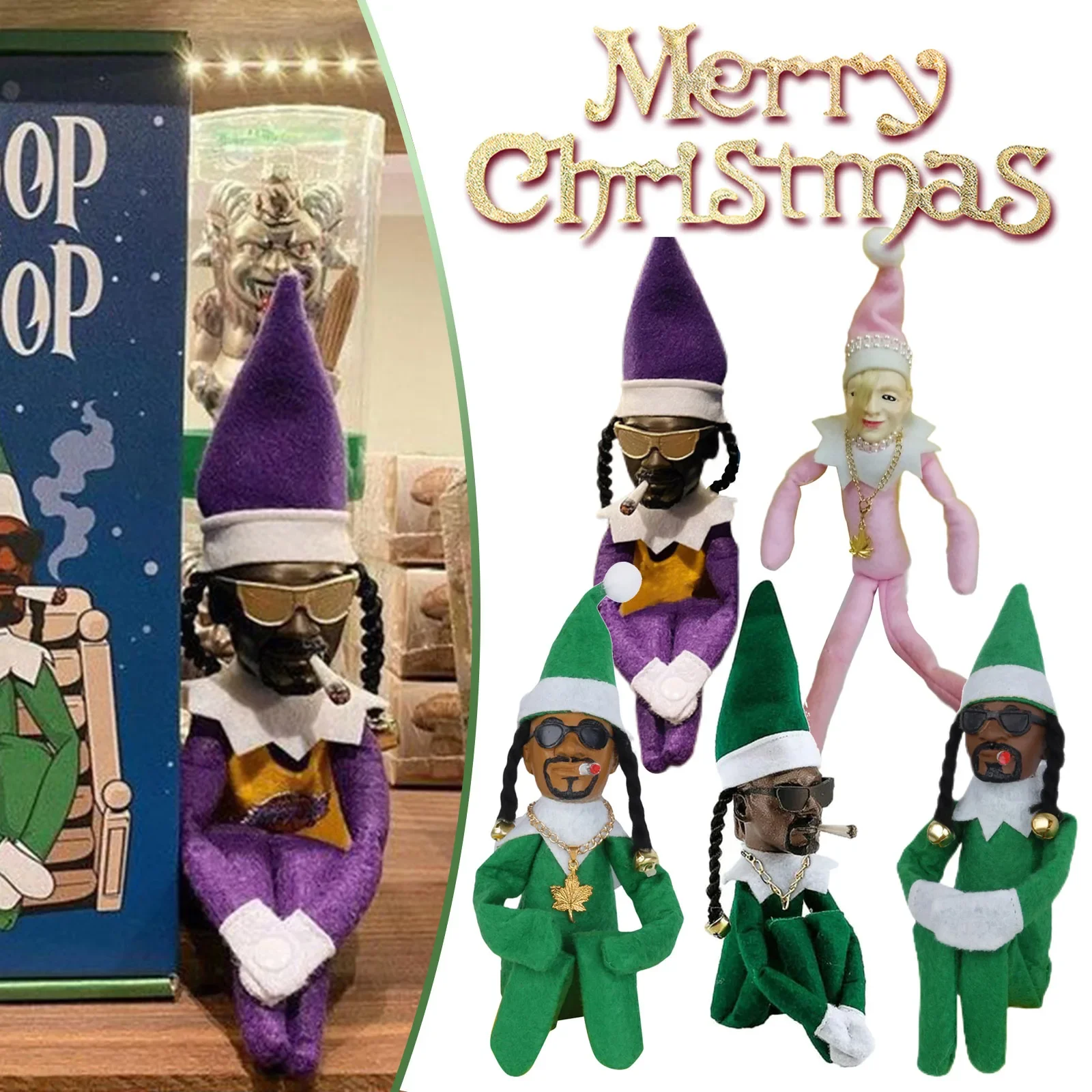 Snoop-on-A-Stoop-Christmas-Elf-Doll-Festive-Atmosphere-Doll-Ornament ...