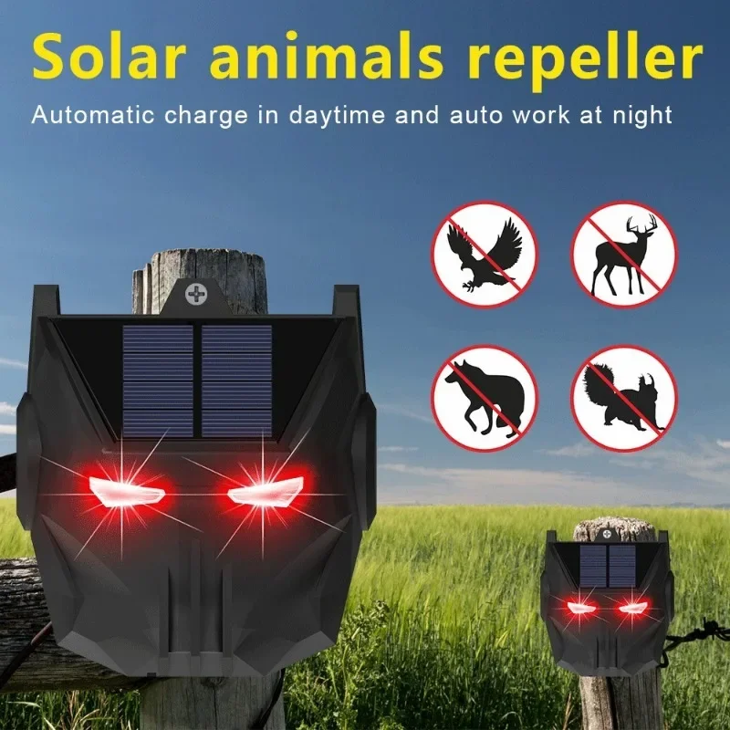 Solar Animal Repeller LED Red Blinking Light Outdoor Waterproof Pest ...