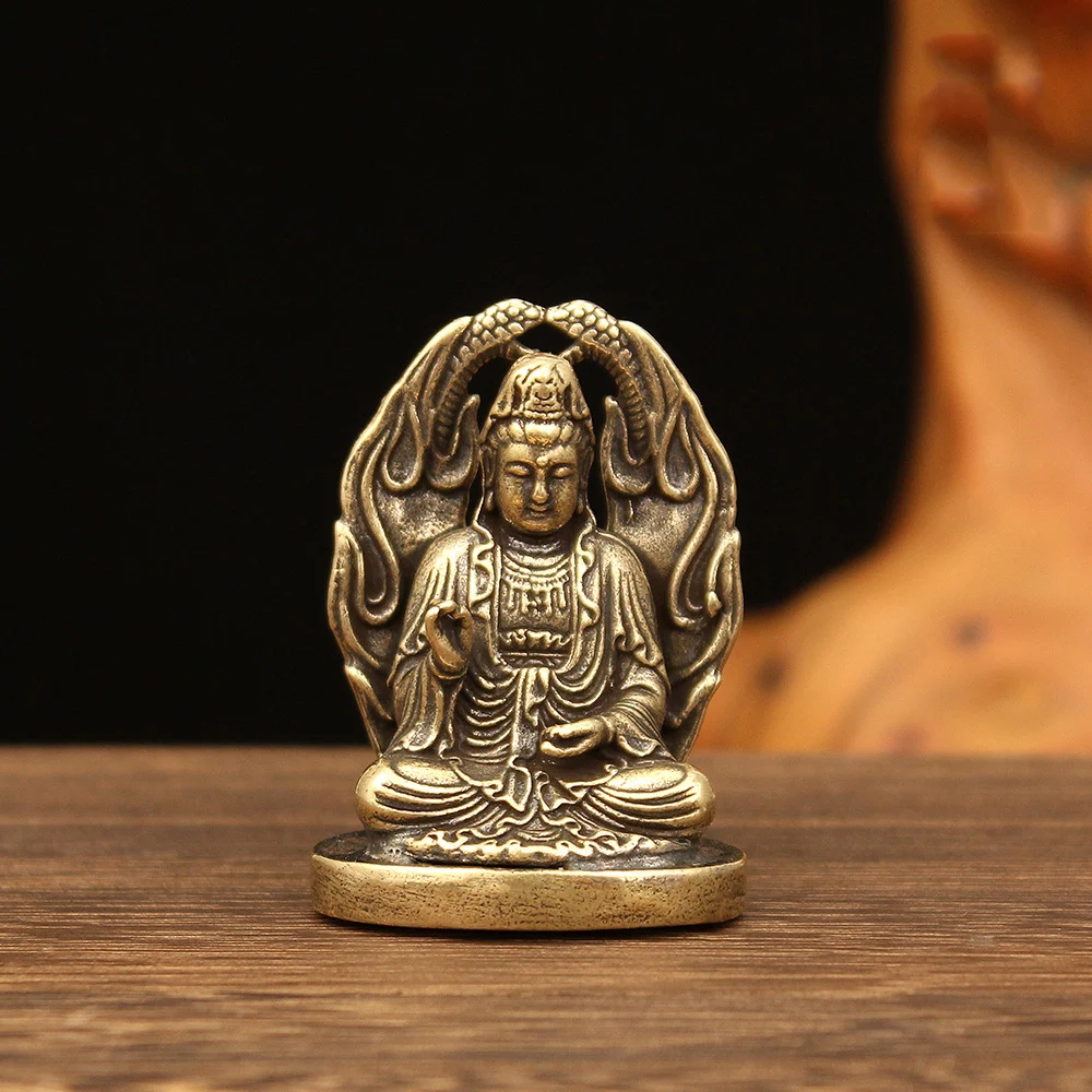 Antique Brass Small Portable Safety Buddha Pocket Buddha Bronze Pendant ...