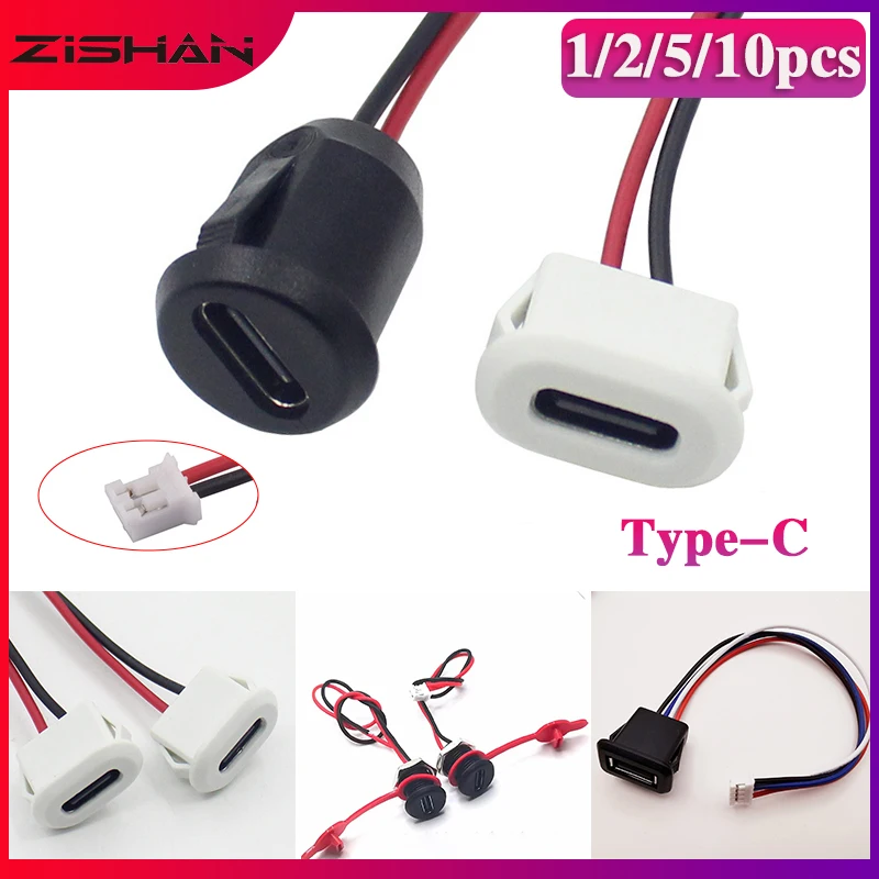 1-10 PCS USB Jack Female Type-C 3A High Current Fast Charging Jack Port ...