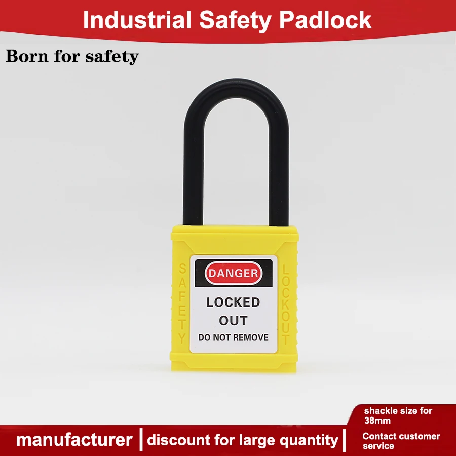 yellow-Industrial-Safety-Padlock-38mm-nylon-shackle-non-conductive ...