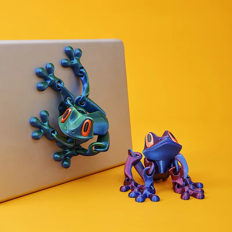 3D printed magnetic frog refrigerator with joint attachment, movable ...