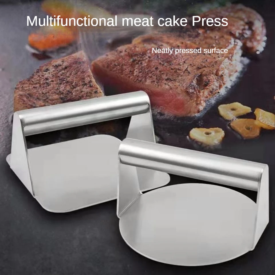 304-stainless-steel-square-circular-handmade-steak-burger-press-hand ...