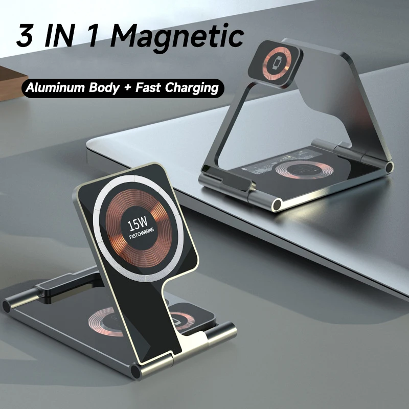 Foldable Transparent Magnetic Qi Wireless Charger Stand For Apple Watch ...
