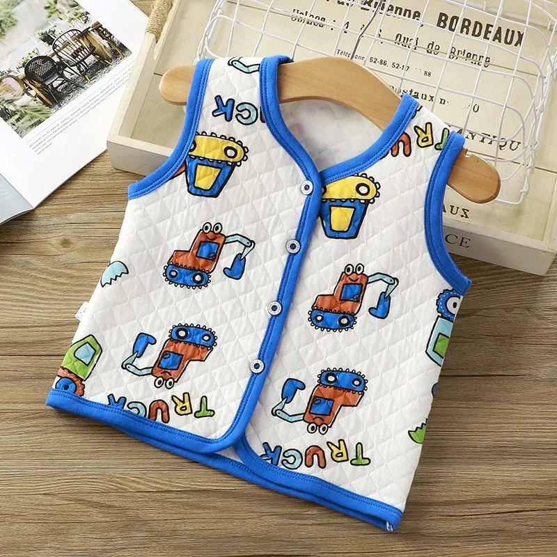 Cotton Interlayer Children's Vest Spring Autumn Pure Cotton Waistcoat ...