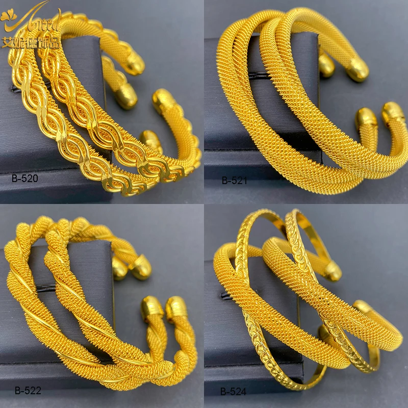 ANIID Fashion Dubai Gold Color Design Cuff Bangles For Women Ethiopian ...