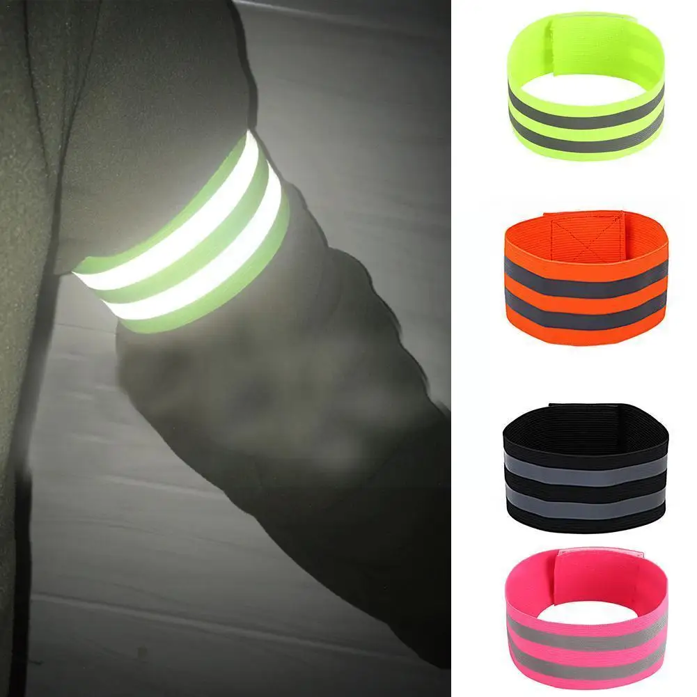 Reflective Bands Elasticated Armband Wristband Ankle Leg Strap Safety ...