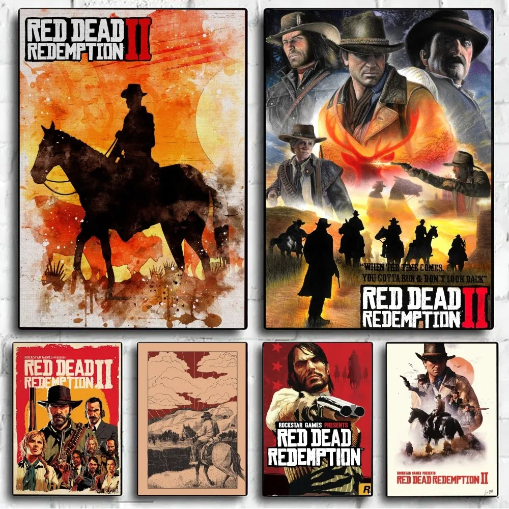 Juego-TV-Red-Dead-Redemption-2-No-Framed-Poster-Kraft-Club-Bar-Paper ...