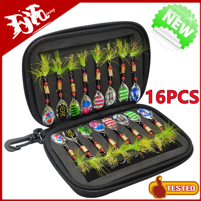 16/10PCS Metal Spoon Spinner Fishing Lure Set Spoonbait Crankbaits ...