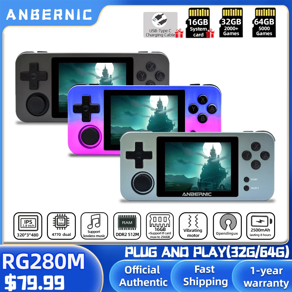 ANBERNIC-NEW-RG280M-Retro-MINI-Games-2-8-inch-IPS-Video-games-Handheld ...