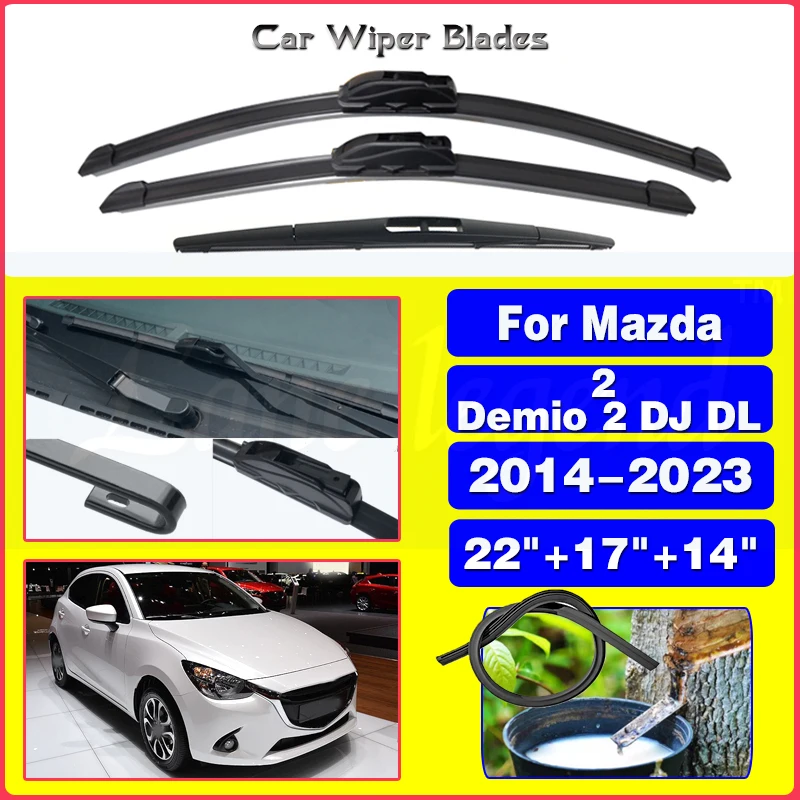 For-Mazda2-Mazda-Demio-2-DJ-DL-2014-2023-Car-Wiper-Front-Rear-Wiper ...