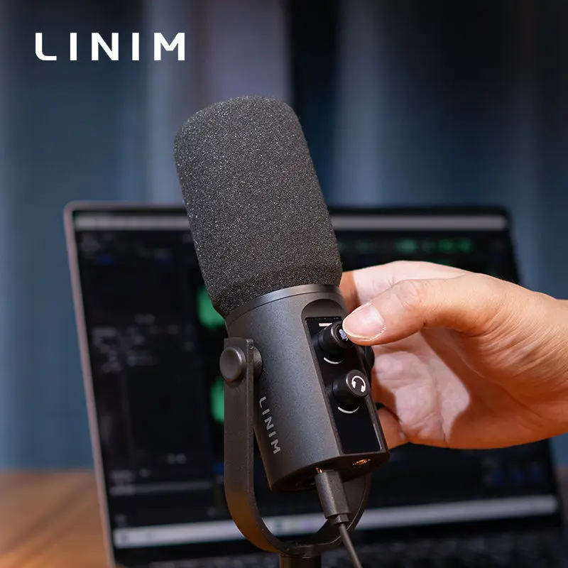 LINIM PD11 Dynamic USB/XLR Microphone with Gain Knob/Touch-mute ...