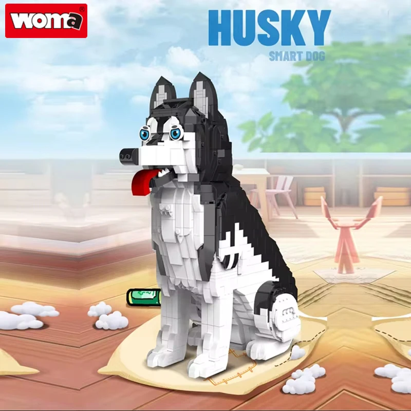 Woma-Brand-Building-Blocks-Toys-Siberian-Husky-Creative-Pet-Dog ...