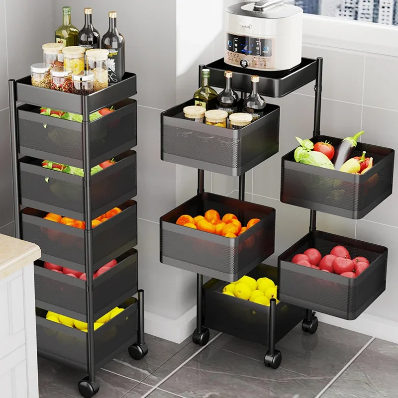 Square-Vegetable-Rack-Multilayer-Rotating-Storage-Baskets-Thickened ...