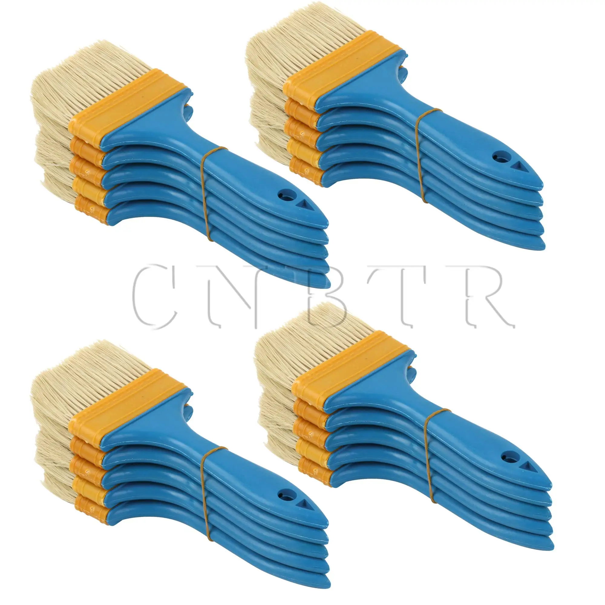 CNBTR-20-Pieces-Blue-Plastic-Handle-Paint-Brush-3Inch-Flat-Bristle-for ...