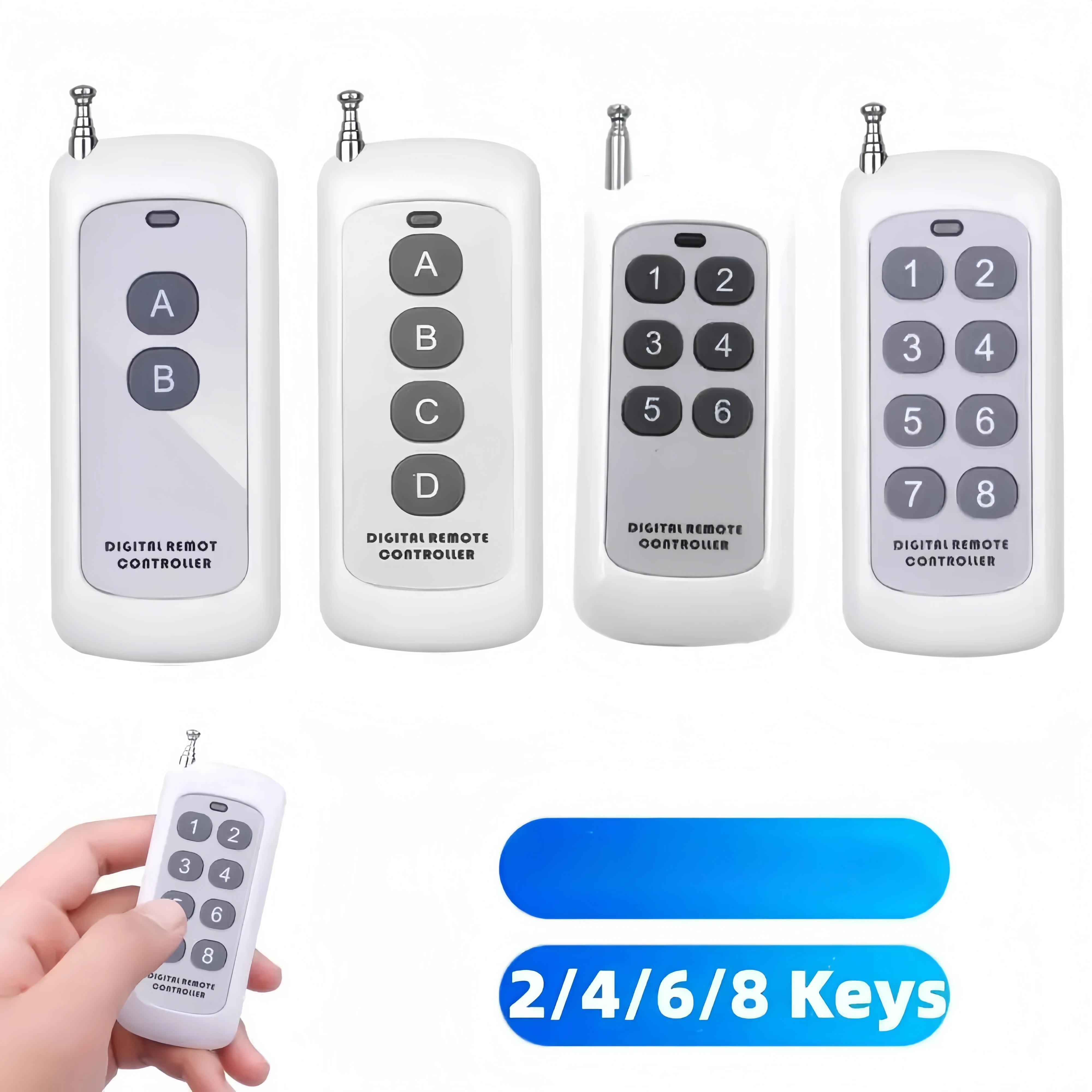 433MHz-RF-Remote-Control-1000m-2-4-6-8-Keys-Wireless-Controller ...
