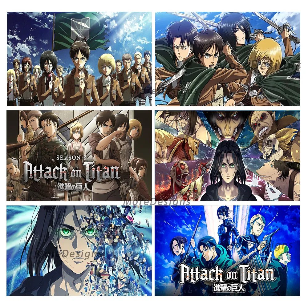 Anime Attack on Titan Photo Backdrop Boys Birthday Party Banner Bedroom ...