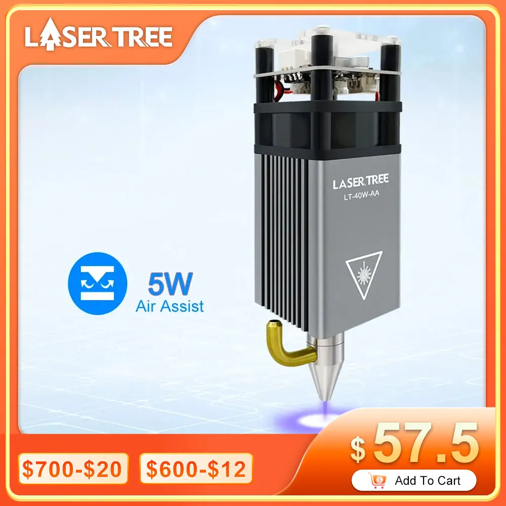LASER-TREE-5W-Air-Assist-DIY-Laser-Cutter-Module-450nm-TTL-Blue-Light ...