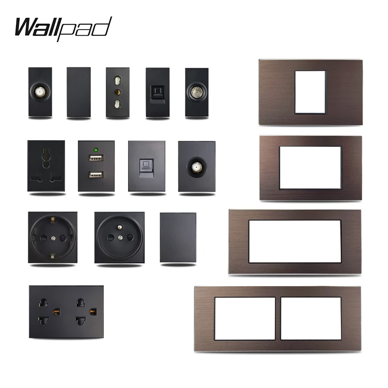 118-75mm-Brazil-Chile-US-Wall-Socket-Brown-DIY-EU-Satellite-TV-DATA-USB ...